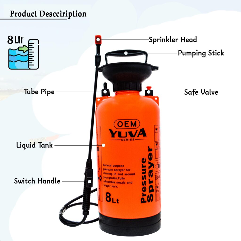 OEM Manual Multipurpose Garden Sprayer 8L - Heavy-Duty Manual Pump for ...