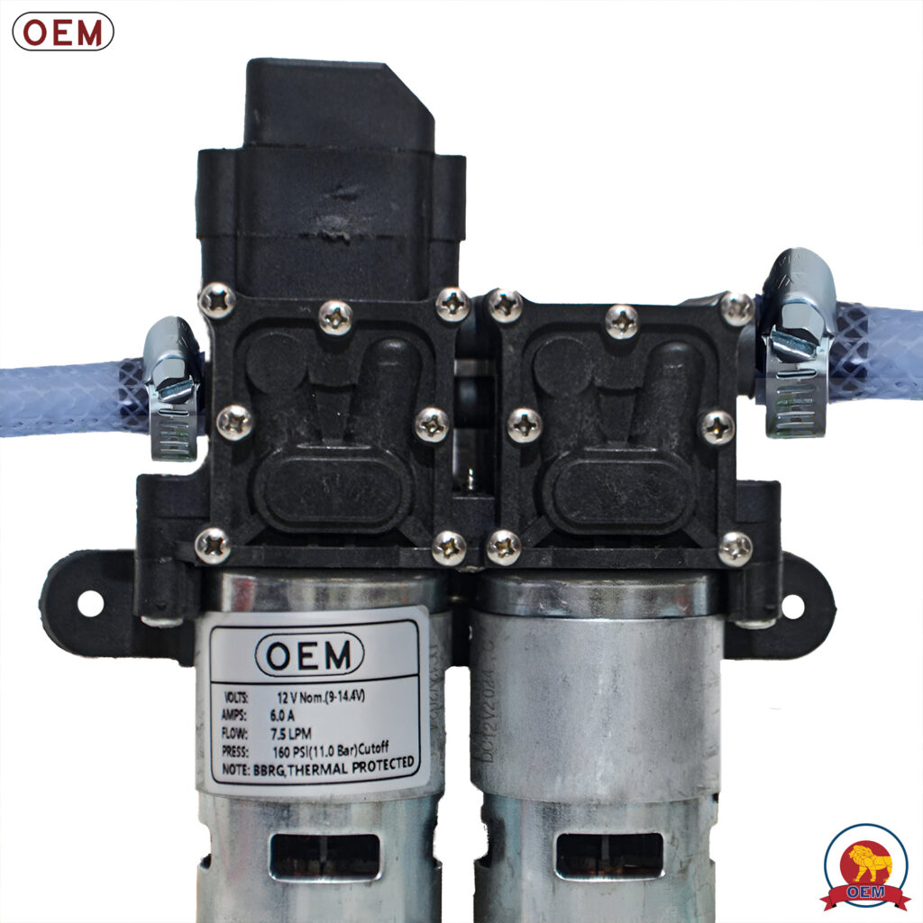OEM 12V Double Motor Diaphragm Pump | 8LPM High Pressure | Auto Cut-Off ...