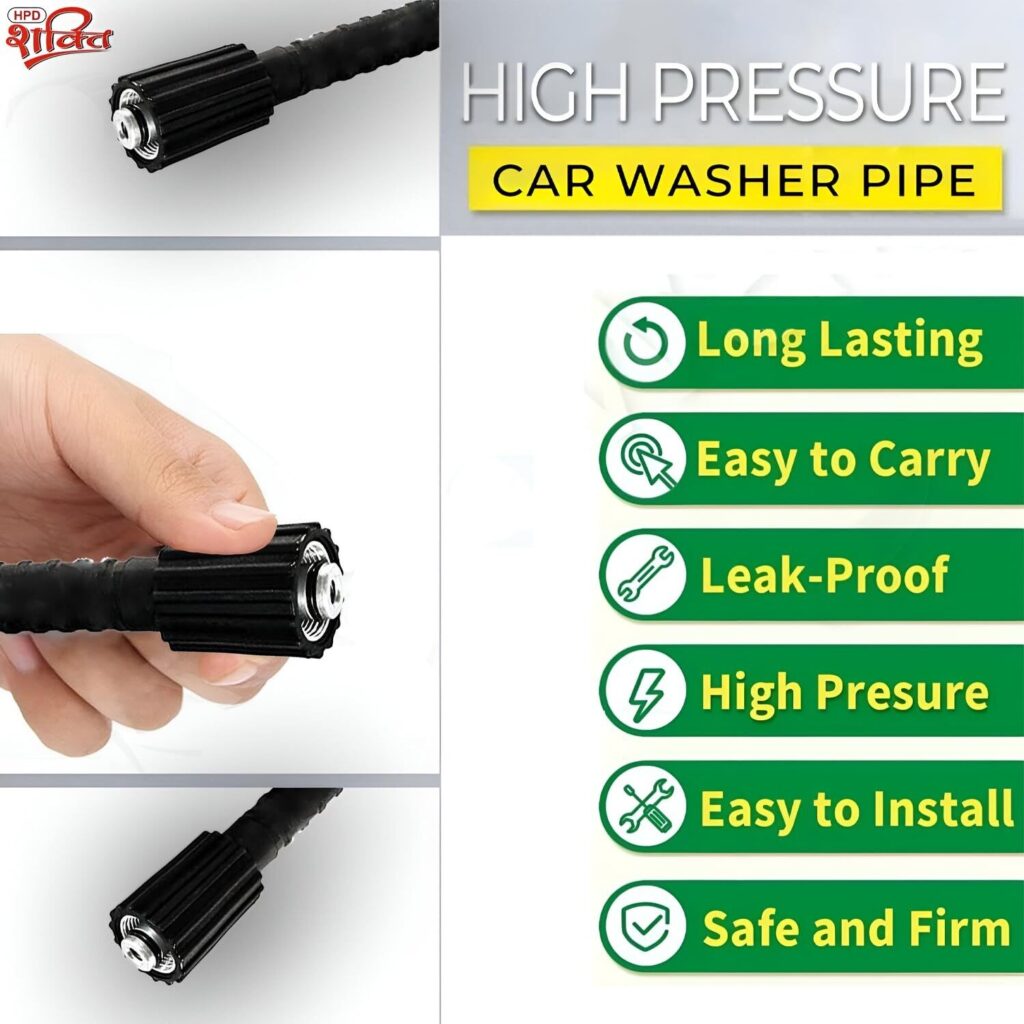 HPD Shakti Pressure Washer Hose Pipe For High Pressure Heavy Duty Black ...