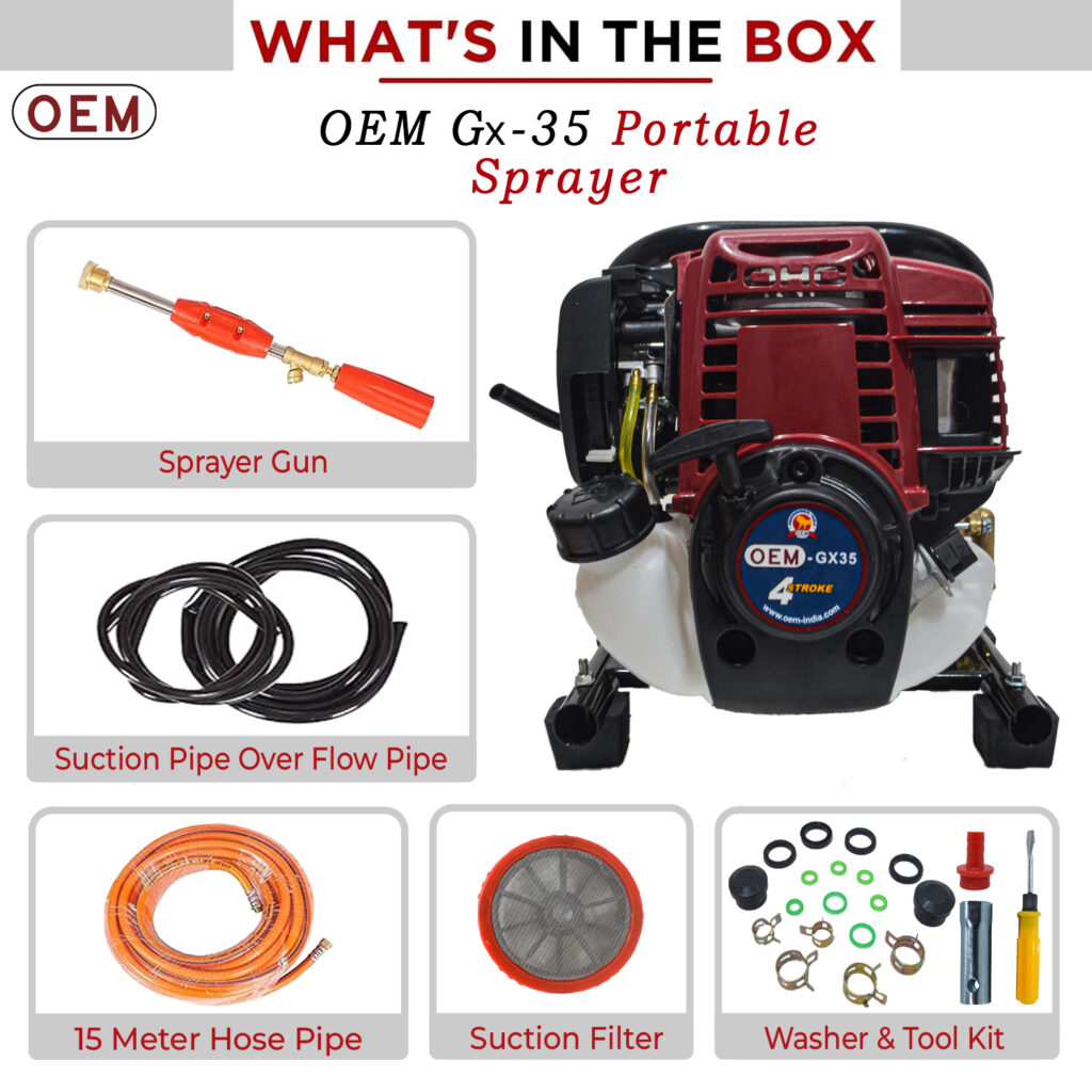 OEM Portable Power Pressure Sprayer Pump – GX-35 4-Stroke Petrol Engine ...