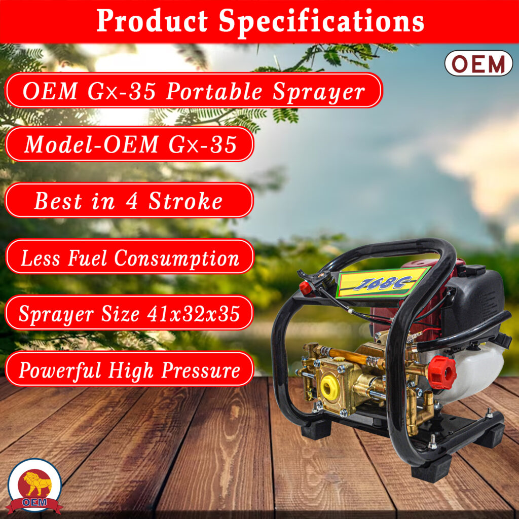 OEM Portable Power Pressure Sprayer Pump – GX-35 4-Stroke Petrol Engine ...