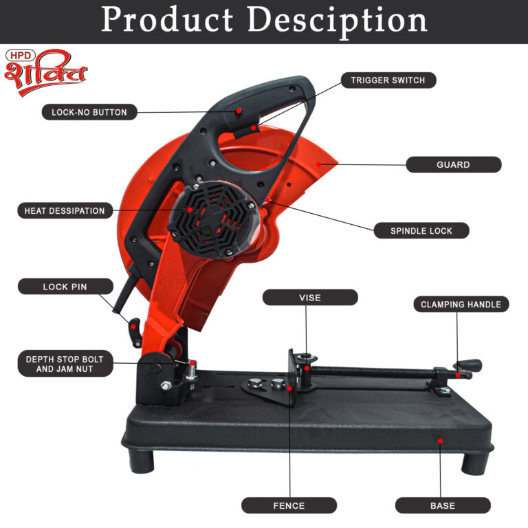 HPD Shakti 355mm Industrial Cut Off Machine with D-Type Handle | 2000W ...