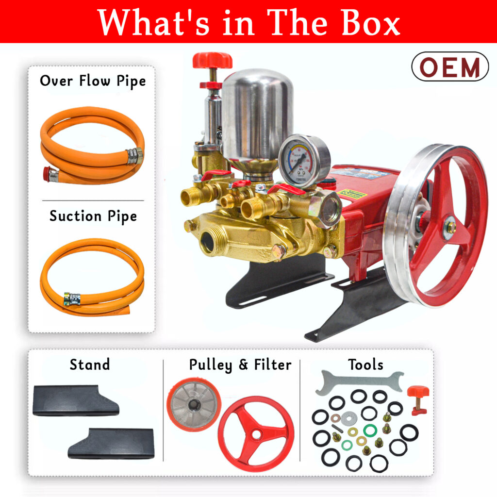 OEM HTP-30 High-Pressure Power Sprayer Pump | Heavy-Duty Pump with Pulley System | 3 Output to 1 ...