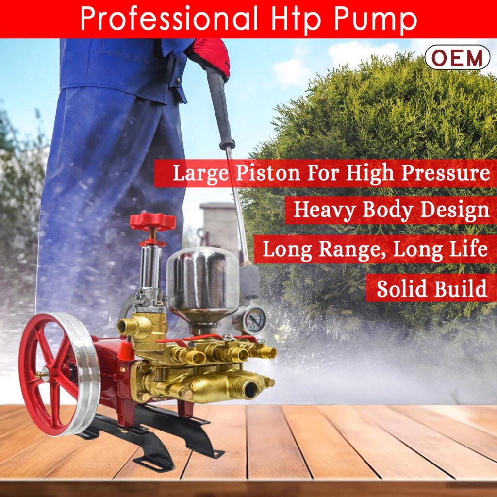 OEM HTP-50 High-Pressure Power Sprayer Pump | Heavy-Duty Pump with Pulley System | 3 Output to 3 ...