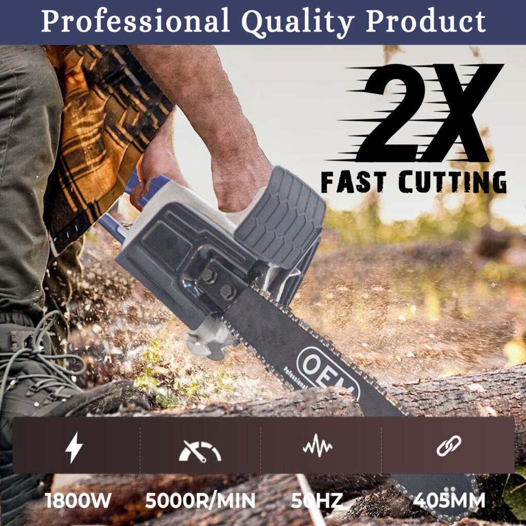 OEM Electric Chain Saw 1800W 16-Inch Bar & Chain 5000 RPM