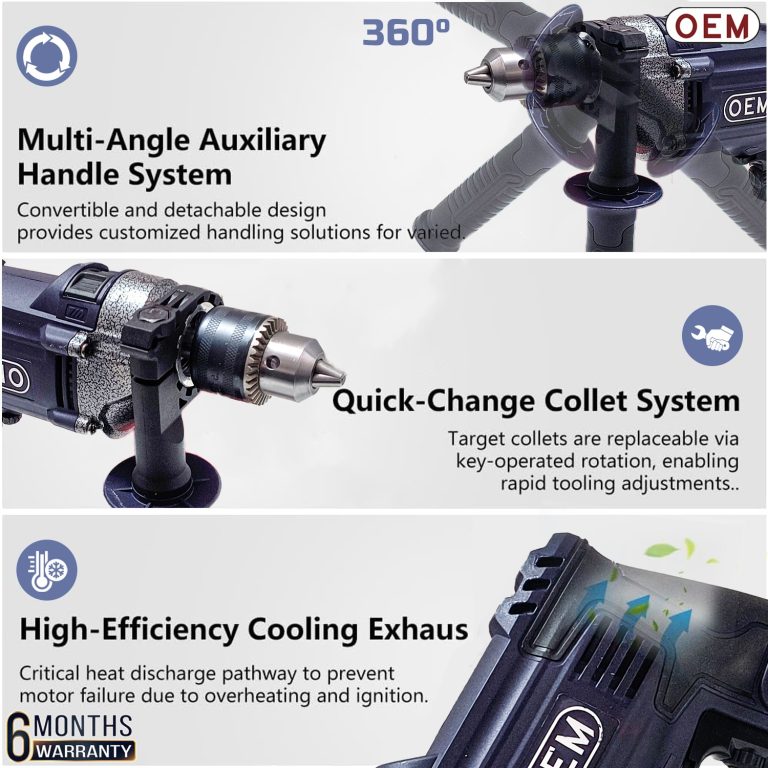 OEM Professional 13mm Impact Drill Machine 810W Kit Heavy Duty Hammer ...